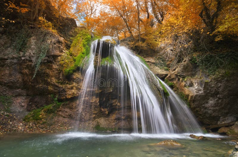 Spring Waterfall and. Nature Composition Stock Photo - Image of motion ...