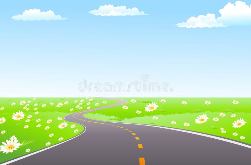 Spring Way stock vector. Illustration of season, grass - 4826271