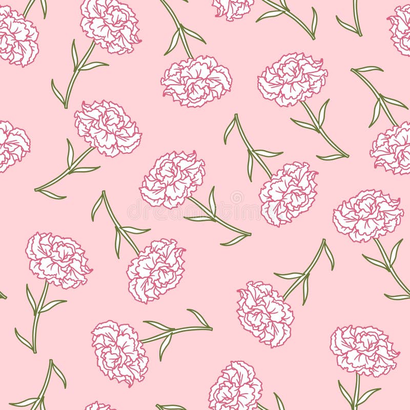 Spring Whisper Blooming Softness Carnation Pattern Stock Vector ...