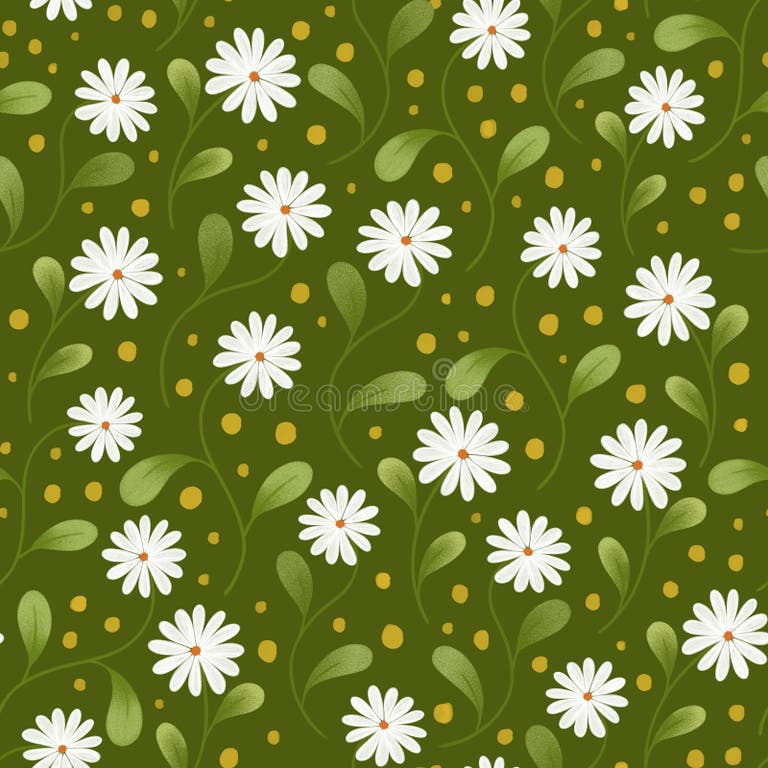 Spring White Flowers Pink Seamless Repeat Pattern Designt Stock ...