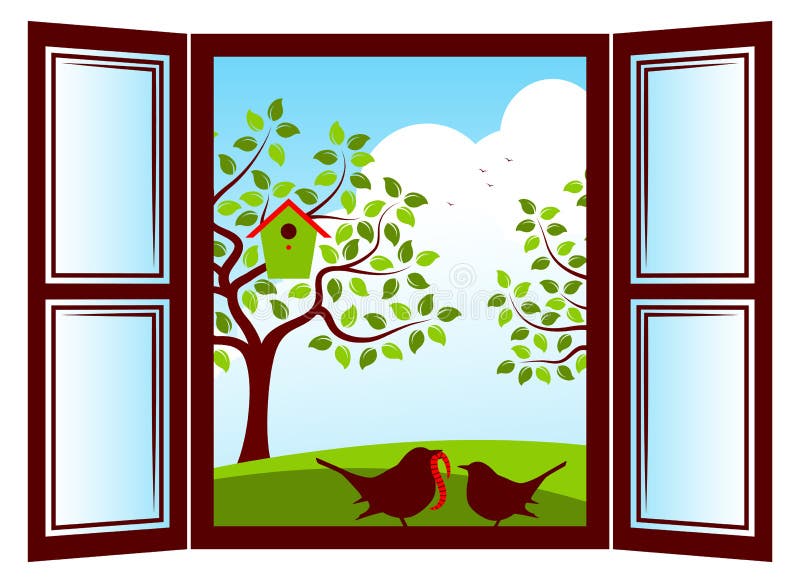 Bird Outside Open Window Stock Illustrations – 19 Bird Outside Open ...