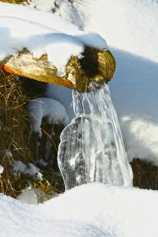 Spring in winter stock photo. Image of water, snow, nature - 140975328