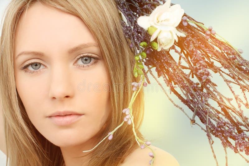 Spring woman, portrait stock image. Image of looking - 28401213