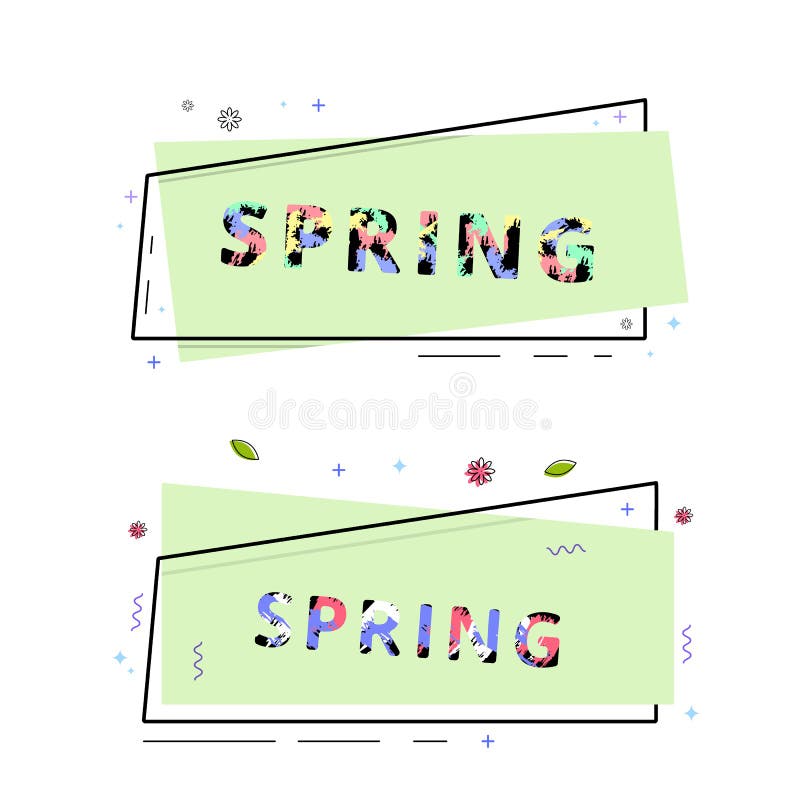 Spring Word. Vector Illustration. Stock Vector - Illustration of happy ...