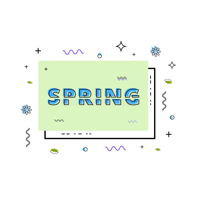 Spring Word. Vector Illustration. Stock Vector - Illustration of ...
