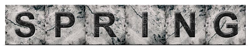 Spring, Words on an Alphabet on Stone Blocks, Isolated on White ...