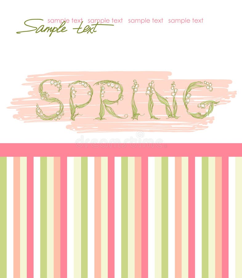 Spring Words, Isolated on White Background, Vector Illustration Stock ...