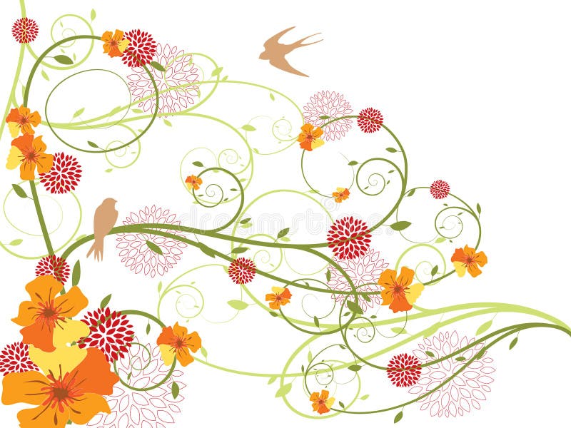 Pink Spring Floral Heart Swirls Stock Vector - Illustration of beauty ...