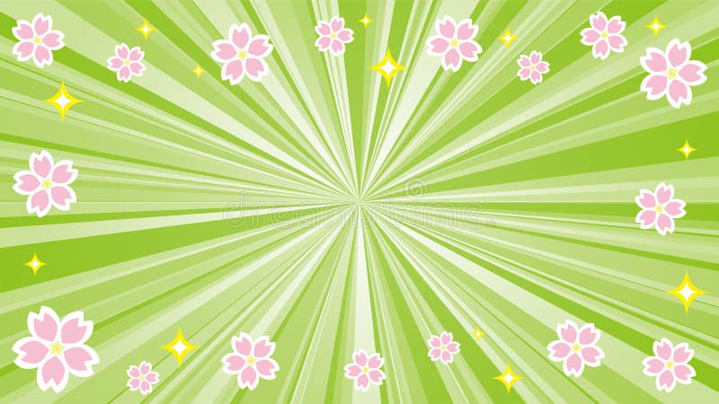 Spring Yellow-green Flash with Gradation -cherry Blossoms and Glitter ...
