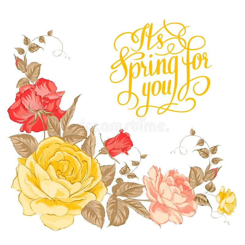 Spring for You. Calligraphic Text. Stock Vector - Illustration of ...