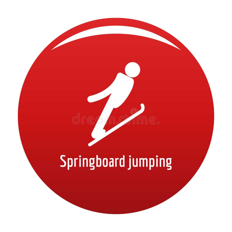 Springboard Jumping Icon Vector Red Stock Vector - Illustration of ...