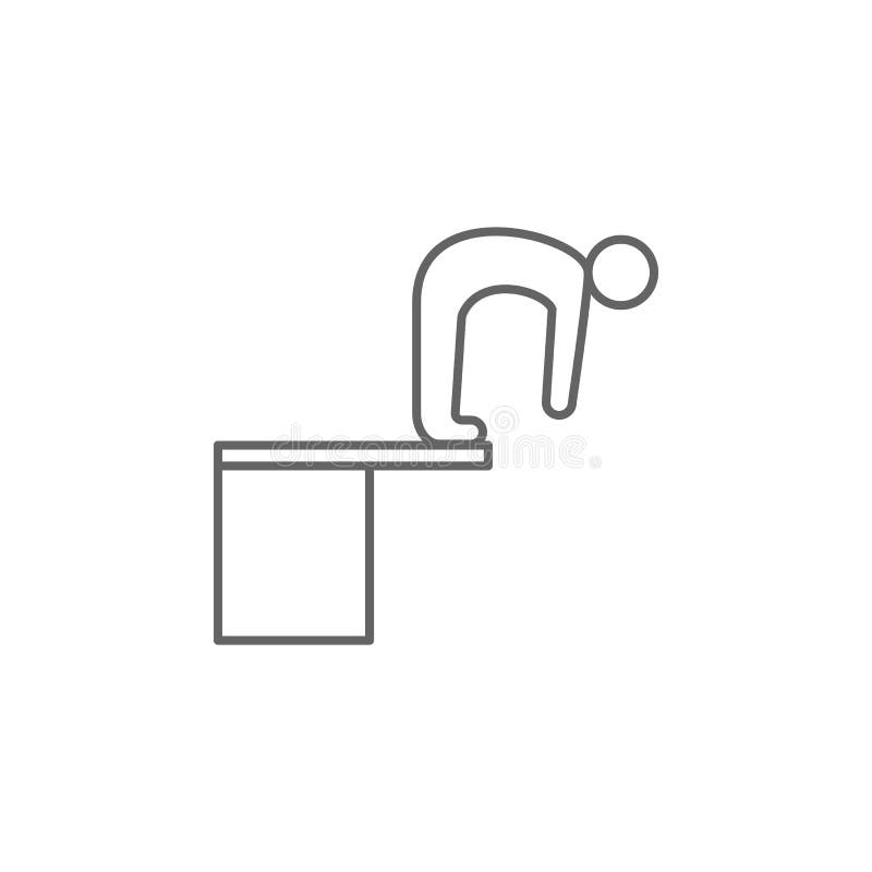 Springboard Man Icon. Element of Swimming Poll Thin Line Icon Stock ...