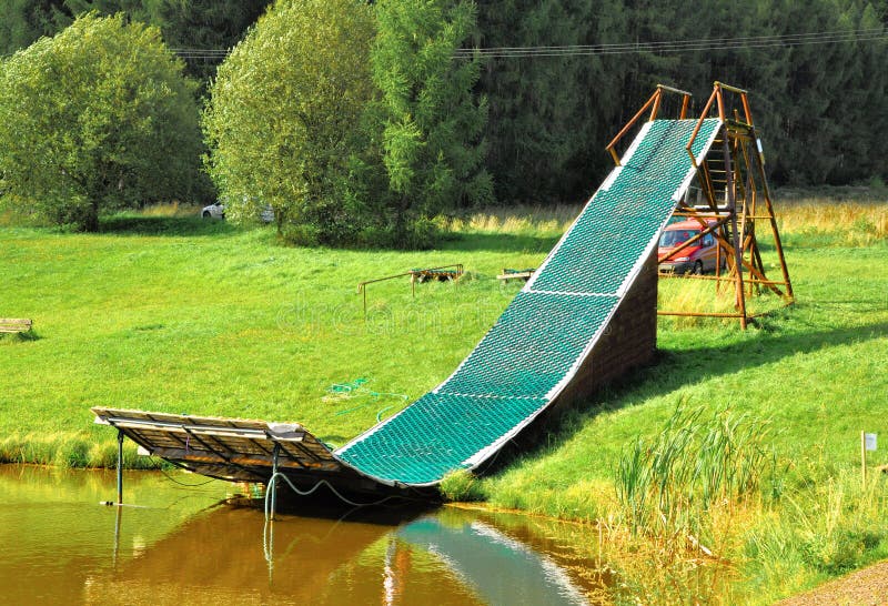 Springboard in summer stock image. Image of green, landmark - 35333771