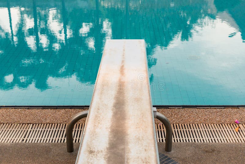 Springboard To Dive at Swimmingpool Stock Photo - Image of edge, relax ...
