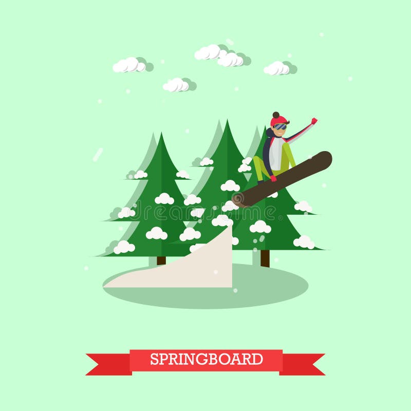 Springboard Vector Illustration in Flat Design. Stock Vector ...