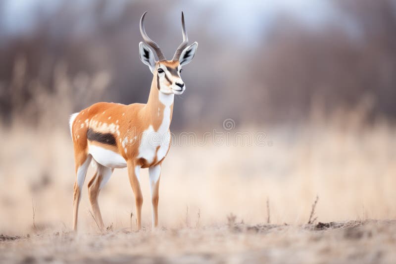 Springbok with Distinctive Markings Standing Out Stock Illustration ...