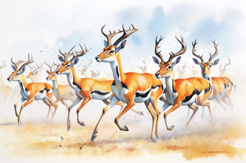 Springbok Running Stock Illustrations – 230 Springbok Running Stock ...
