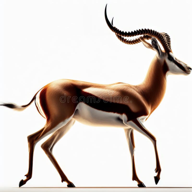 Image of Isolated Springbok Against Pure White Background, Ideal for ...