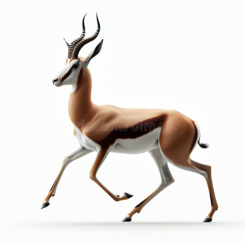 Image of Isolated Springbok Against Pure White Background, Ideal for ...