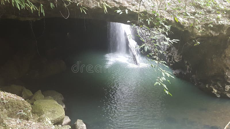 Beautiful Hidden Waterfall Wonderful Indonesia Stock Photo - Image of ...