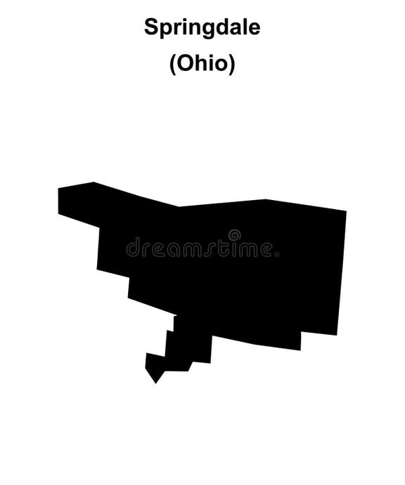 Springdale outline map stock vector. Illustration of outline - 357493958