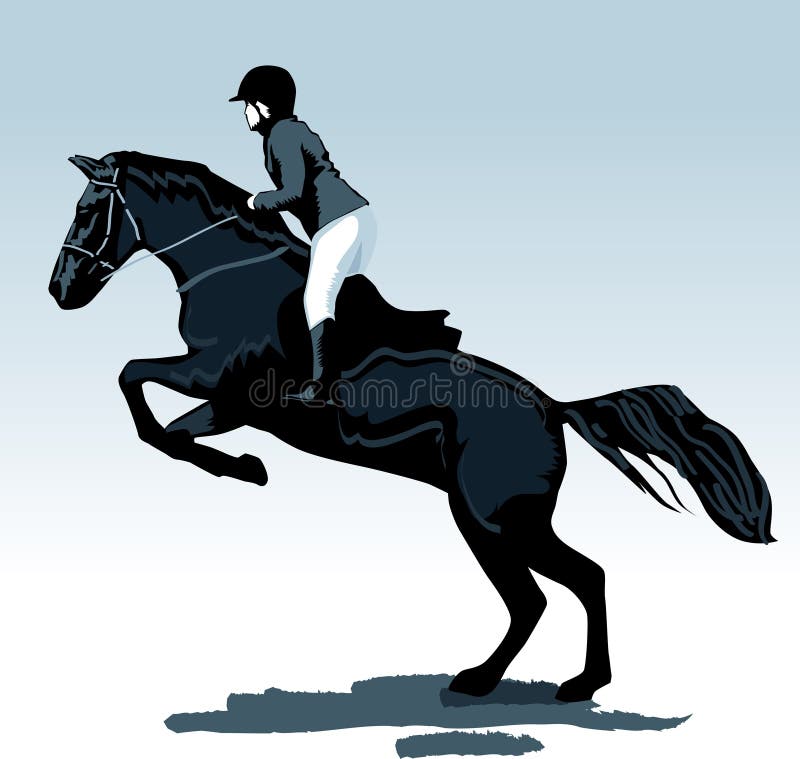 Springen des Pferds vektor abbildung. Illustration von pferderuecken ...