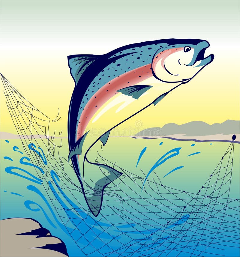 Springende Fische vektor abbildung. Illustration von stange - 35270234