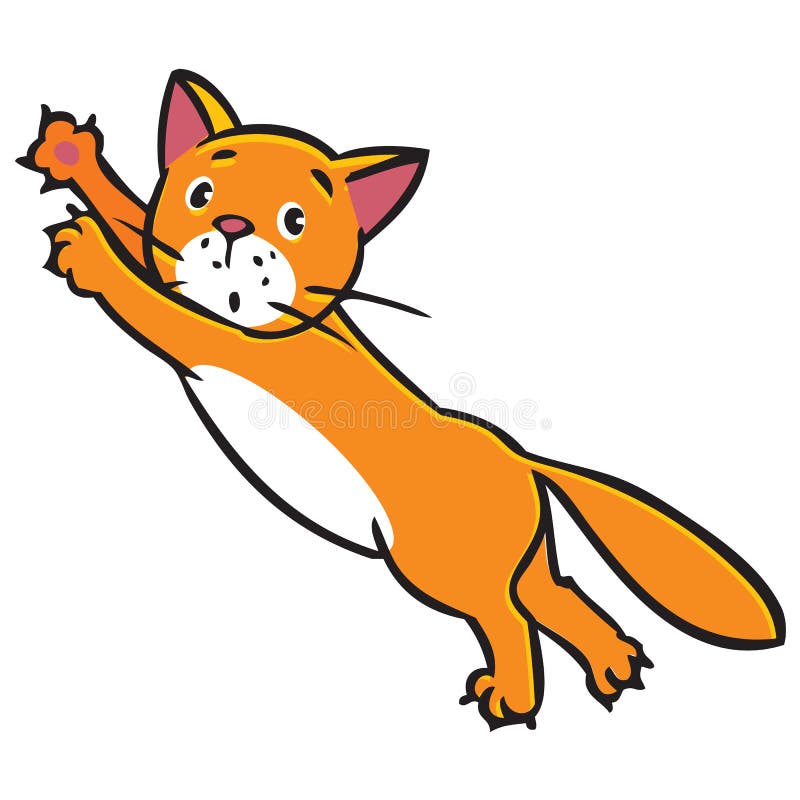 Springende Katze vektor abbildung. Illustration von lächeln - 44202307