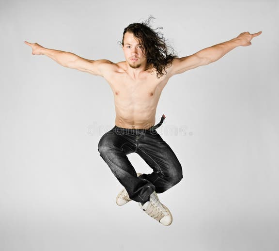Springende Männer stockbild. Bild von östlich, springen - 10412235