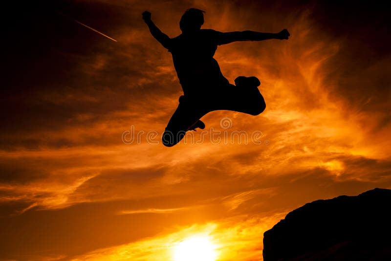 Springende Silhouetten stock foto. Image of mooi, volwassen - 54054606