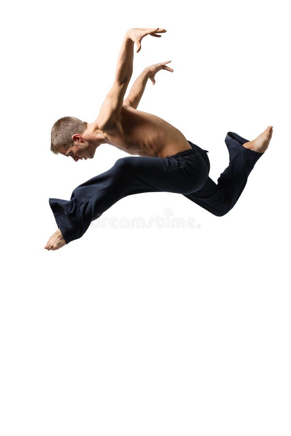 Manntanzen und -c$springen stockbild. Bild von springen - 6472349