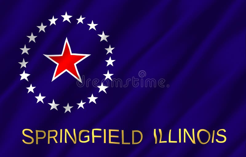 Springfield Illinois Realistic Flag Illustration. Stock Illustration ...