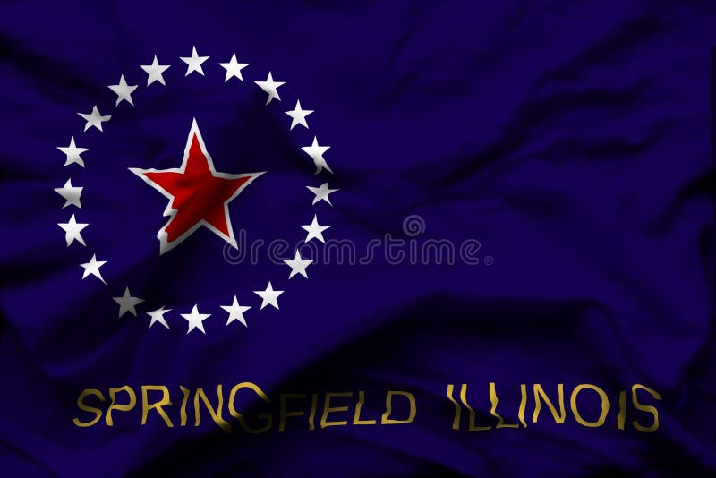 Springfield Illinois Realistic Flag Illustration. Stock Illustration ...