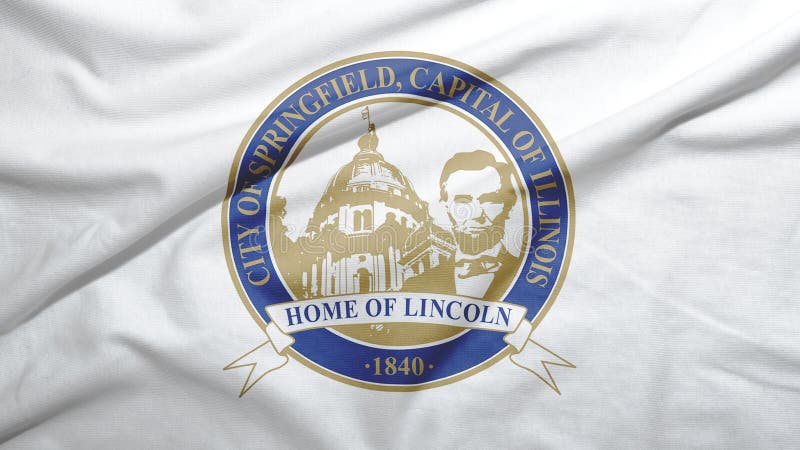 Springfield of Illinois of United States Flag Waving on the Top Stock ...