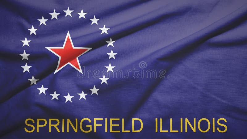 Springfield of Illinois of United States Flag Waving on the Top Stock ...