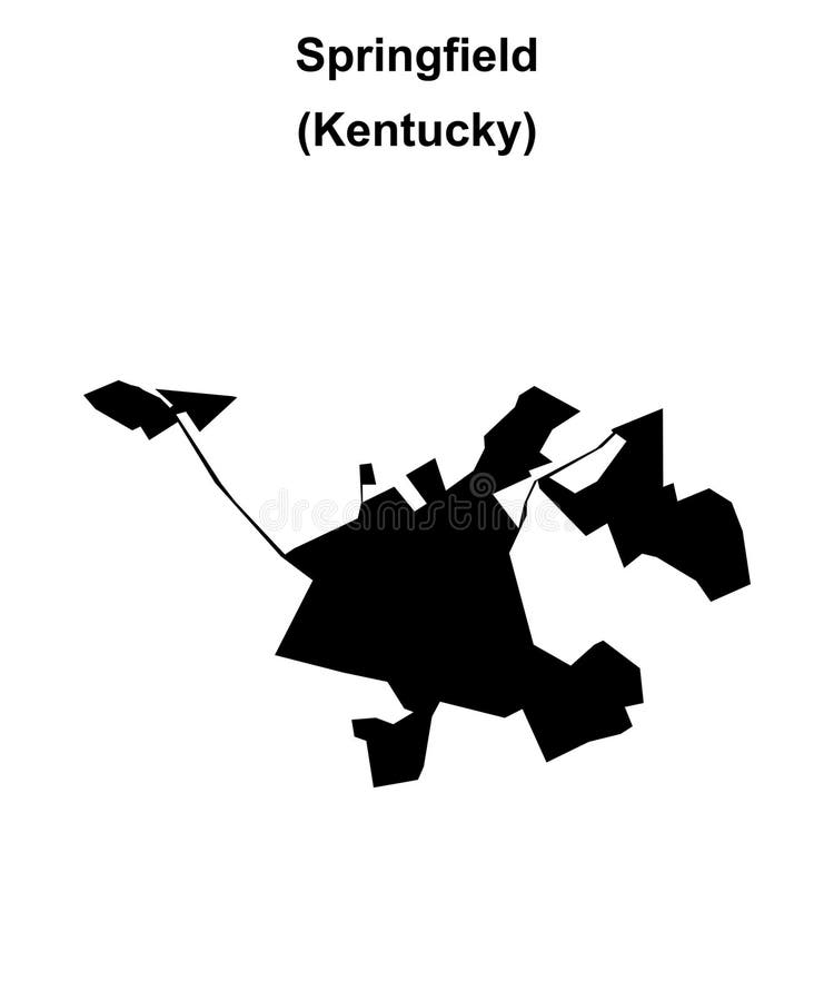 Springfield outline map stock vector. Illustration of blank - 387341575