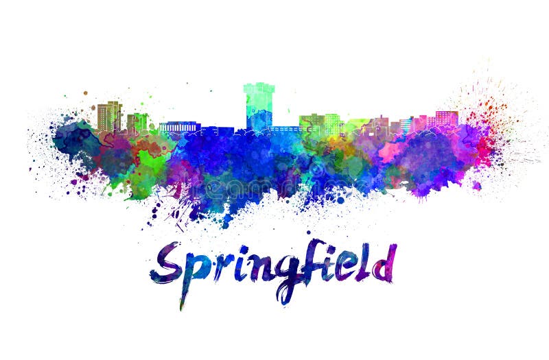 Springfield Mo Clip Art Springfield Skyline In Orange Royalty Free