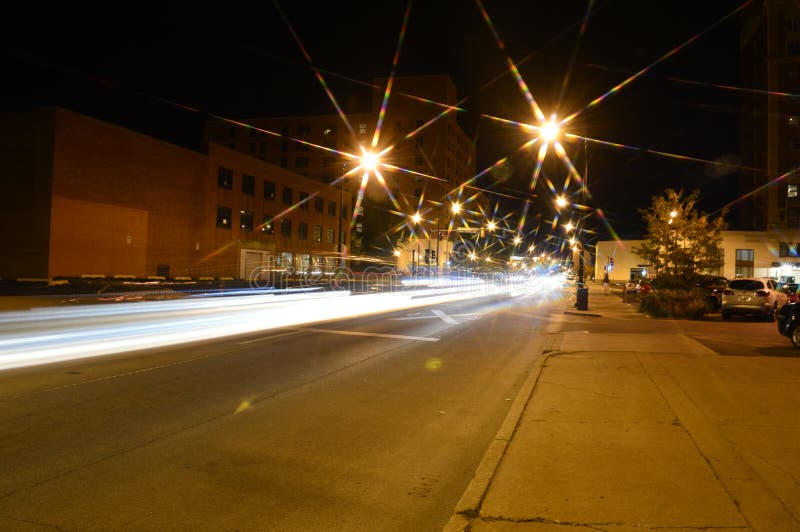 Springfield at Night editorial photography. Image of downtown - 73069407
