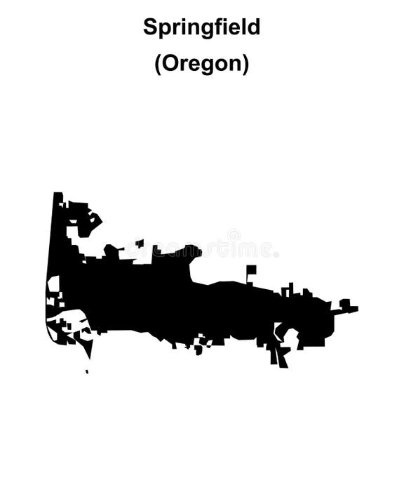 Springfield outline map stock vector. Illustration of shape - 357531521