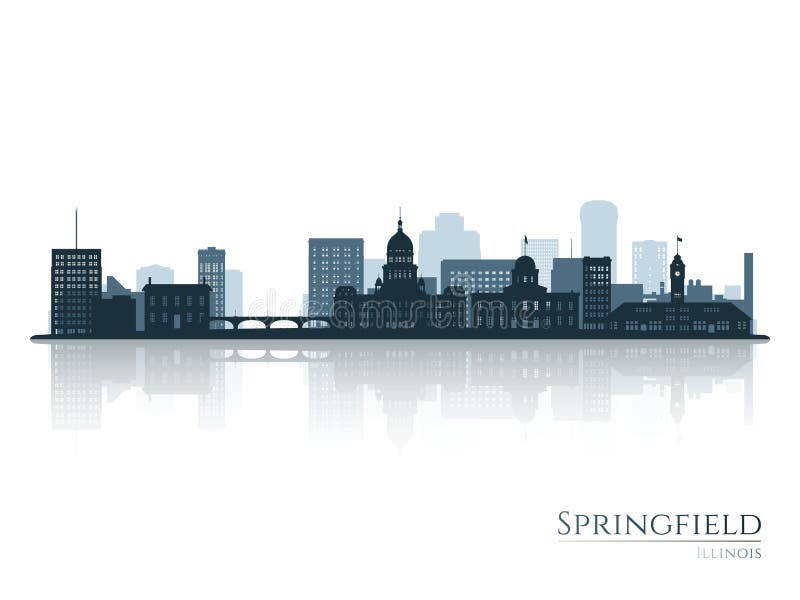 Springfield Skyline Silhouette with Reflection. Stock Vector ...
