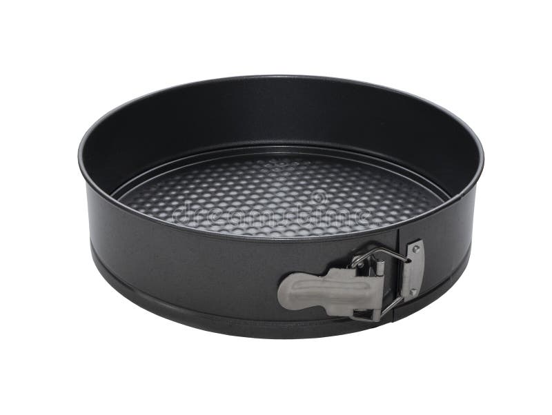 Springform Pan for Cakes or Soft Desserts, Isolated. Round Baking Tin ...