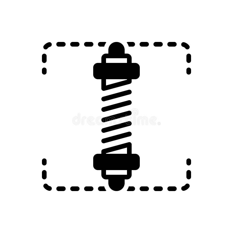 Black Solid Icon for Springs, Bounce and Compress Stock Vector ...