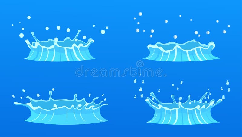 Springs Set Characterized by Discharge of Water Stock Vector ...