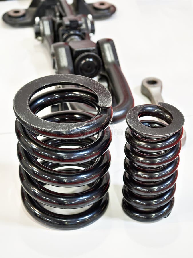 Shock Absorbers and Spring Added To the Frame of an Old Car Stock Image ...