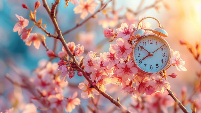 Springtime Alarm: Cherry Blossom Clock for Daylight Saving Time Switch ...