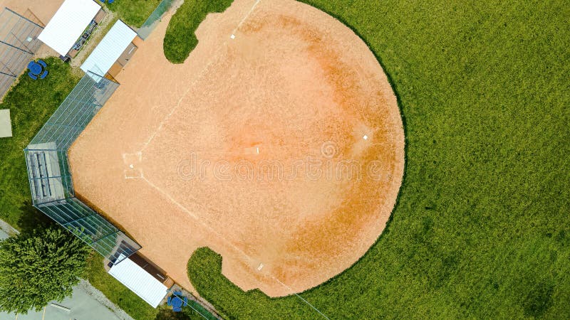 Springtime Baseball Diamonds at Rural Park Stock Image - Image of team ...