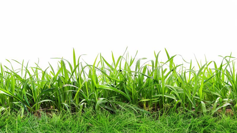 Springtime Bliss: Vibrant Green Grass on White Stock Photo - Image of ...