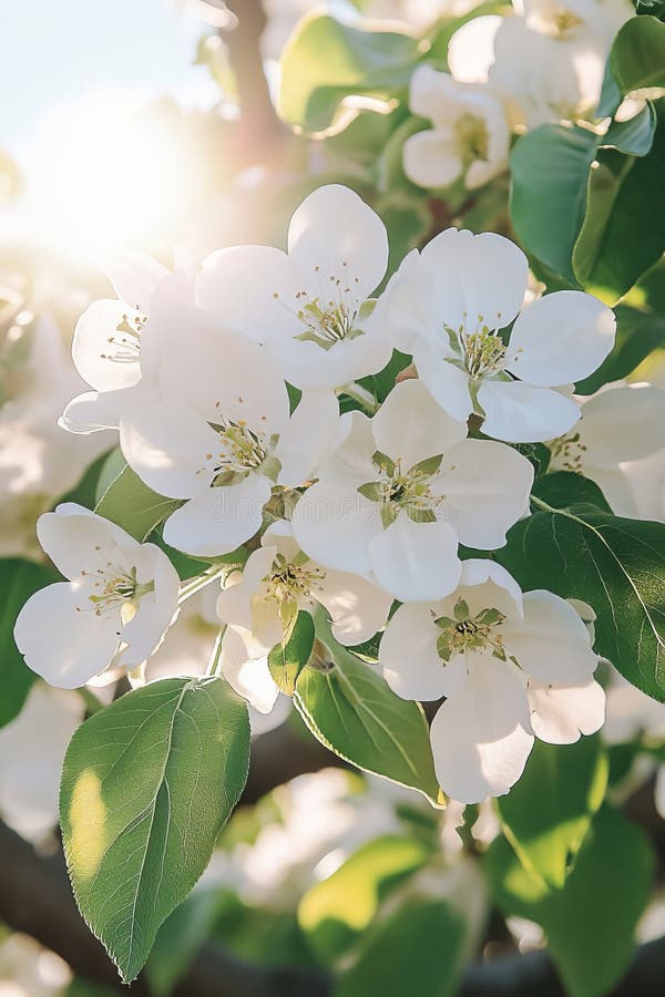Springtime Blossoms a Radiant Burst of White Blooms on an Orchard Tree ...