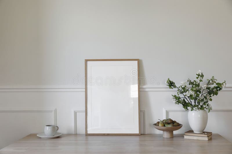 Springtime Breakfast Still Life. Empty Vertical Picture Frame Poster ...