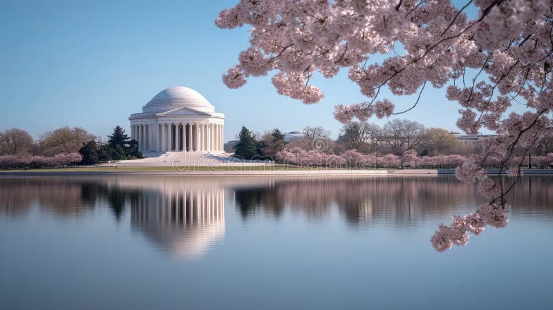 Springtime Brings Cherry Blossoms at Sunrise, Creating a Beautiful ...
